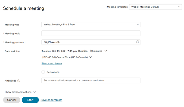 How To Schedule A Webex Meeting
