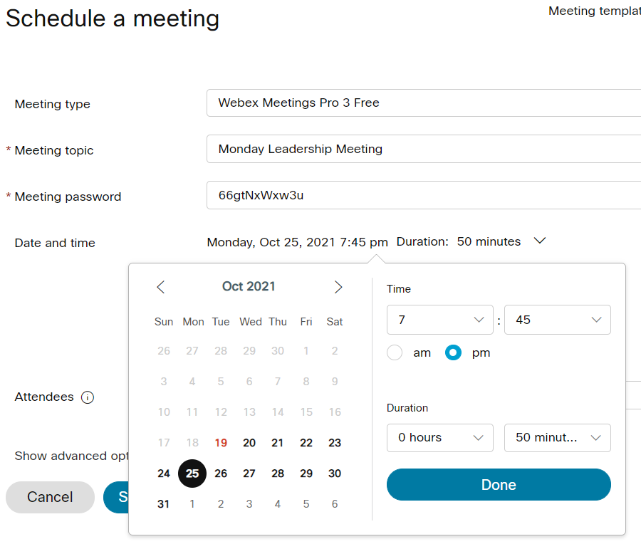 How To Schedule A Webex Meeting